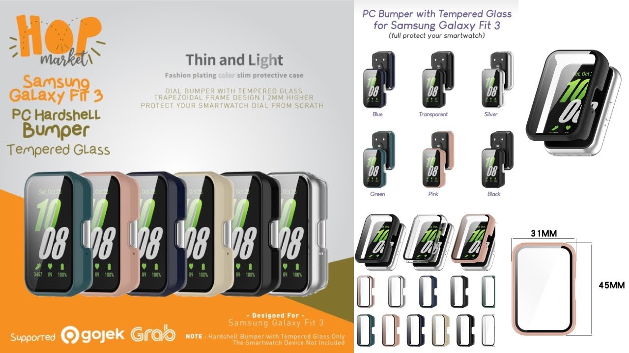 Hard Case PC Bumper 2in1 for Samsung Galaxy Fit 3 with Tempered Glass ...