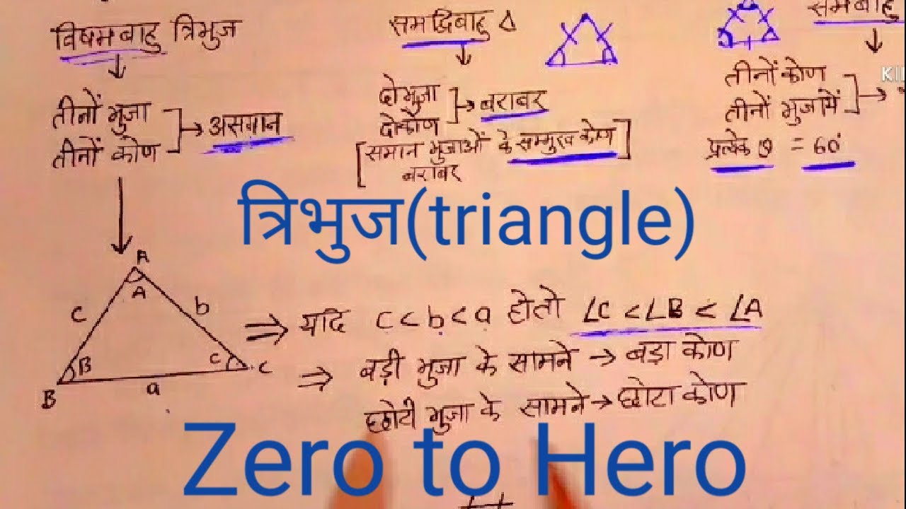 Triangle| Tribhuj | Types of a triangle|| tribhuj ke prakar|Geometry ...