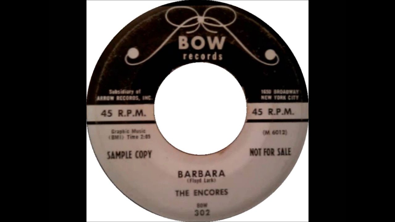 Encores - Barbara / Thank You - Bow 302 - 1958 - YouTube