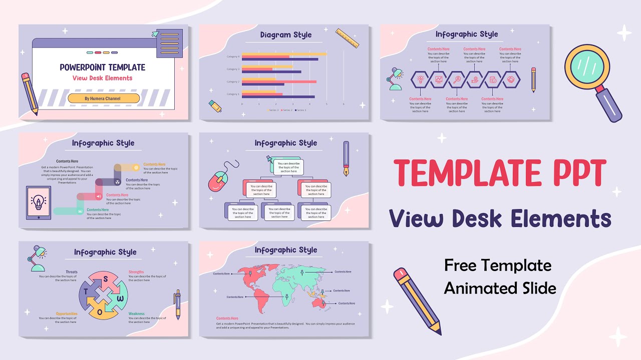 Template PPT View Desk Elements | Free Download | PPT Eps. 4 | Preview ...