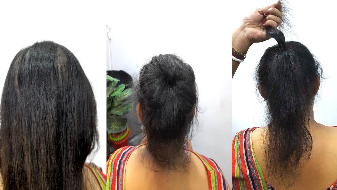 पतले बालों में बनाए सुंदर जुड़ा!🤔😲juda hairstyle for very thin & short ...