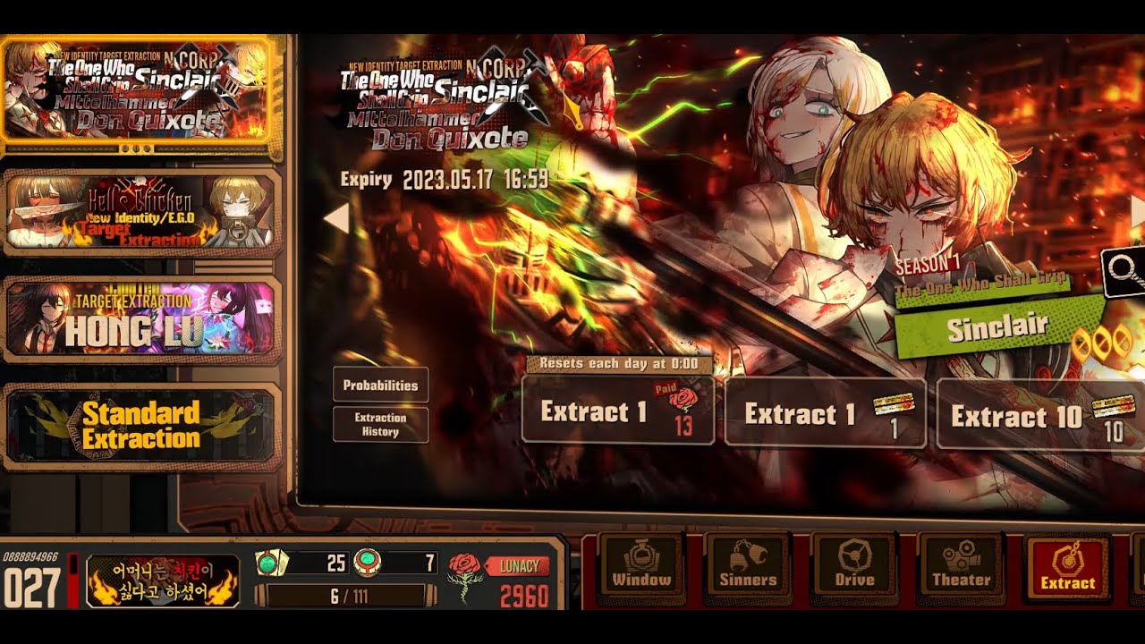 Limbus Company Gacha - N Sinclair & Tintang Hong Lu (The One Who Shall ...