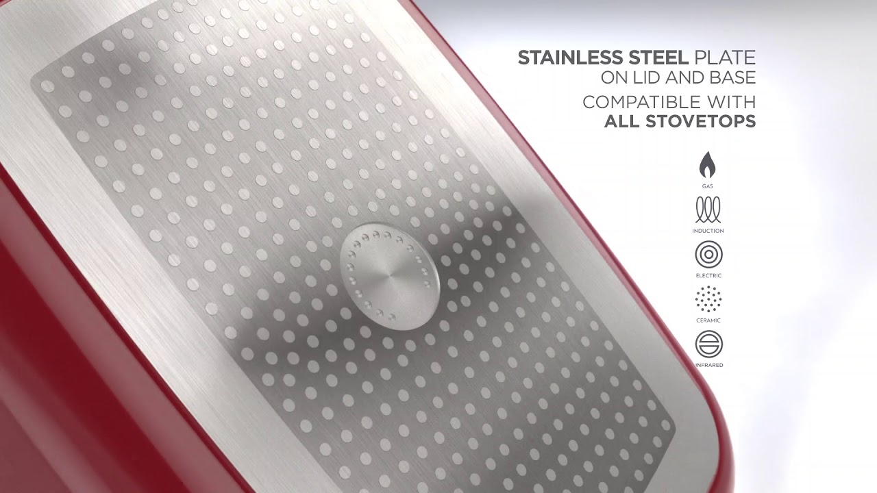 Curtis Stone DuraPan Nonstick Roaster with Grill Lid - YouTube