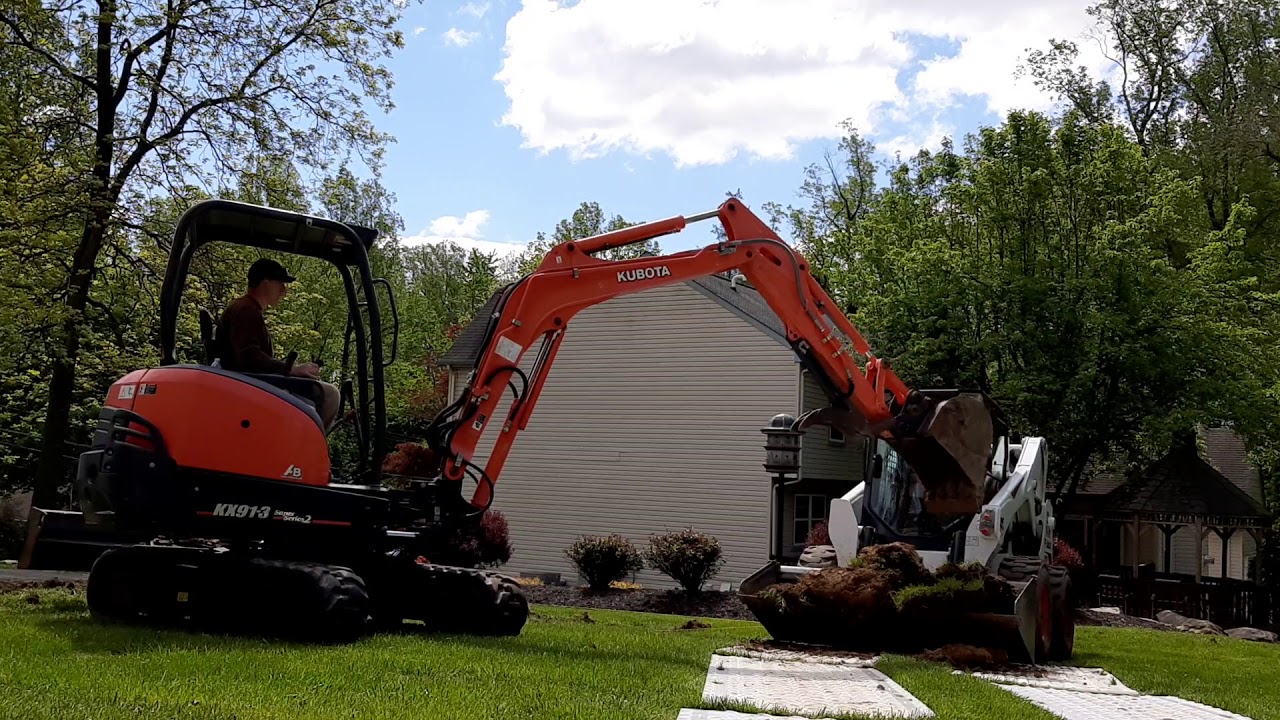 One man operation Excavator and Skid Steer - YouTube