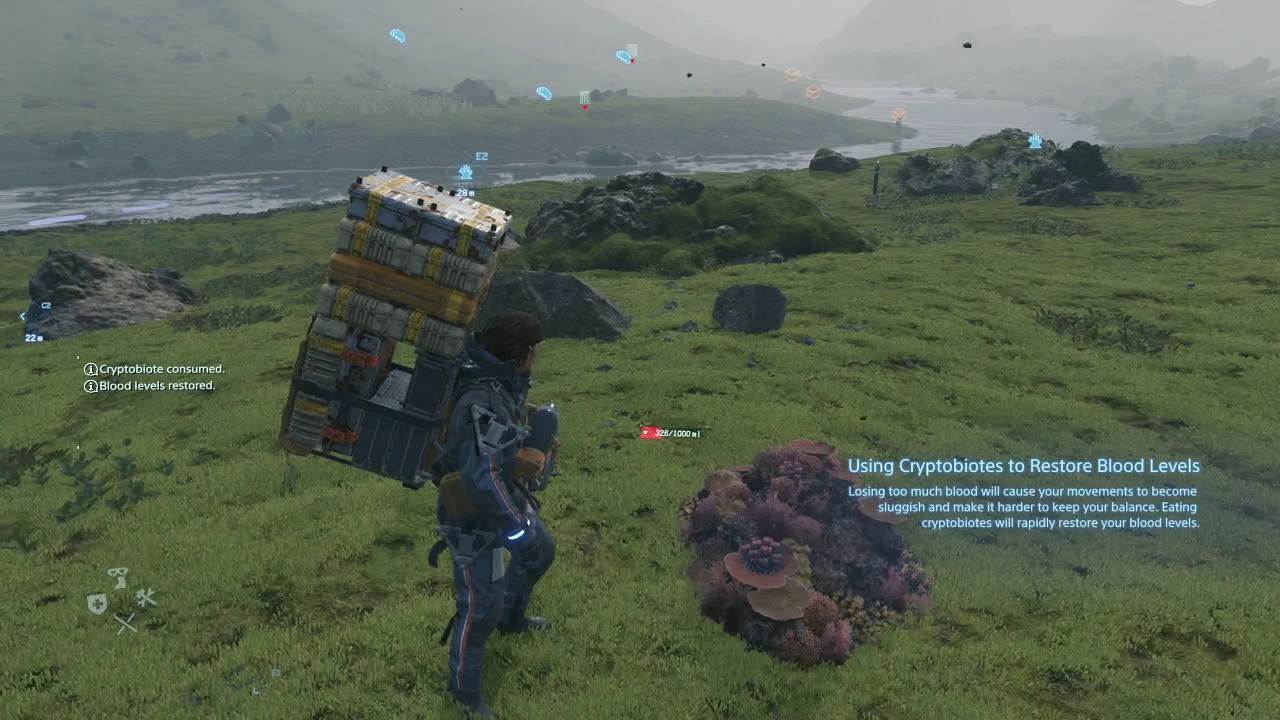 Death Stranding Eat Crytobiote Restore Blood Level - YouTube