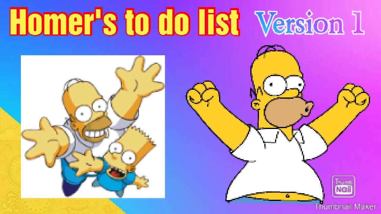 Homer's to do list version 1 The Simpsons video - YouTube
