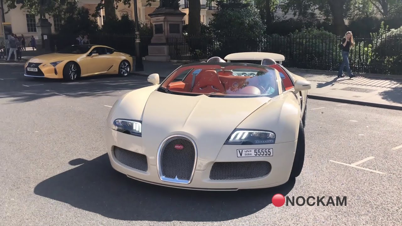 Driving in a Cream ARAB Bugatti Grand Sport with Loads of Supercars ...