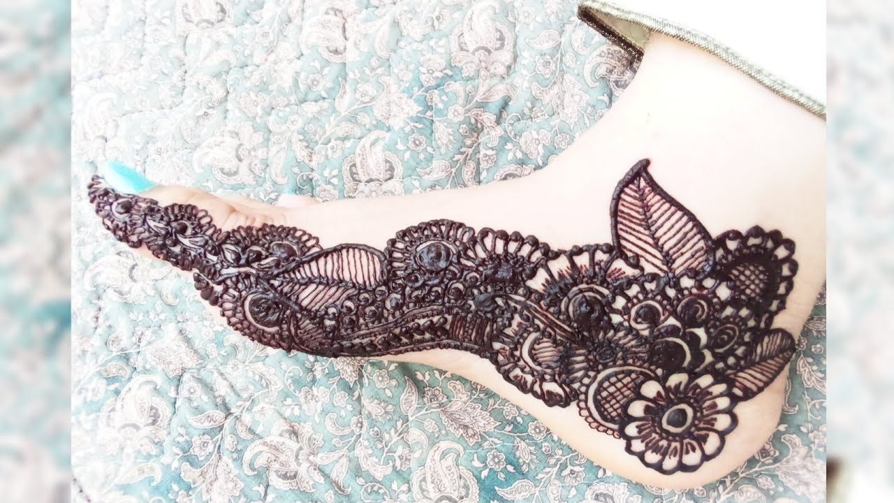 Beautiful and Easy Arabic Feet Mehndi Design II Foot Mehndi Design ...