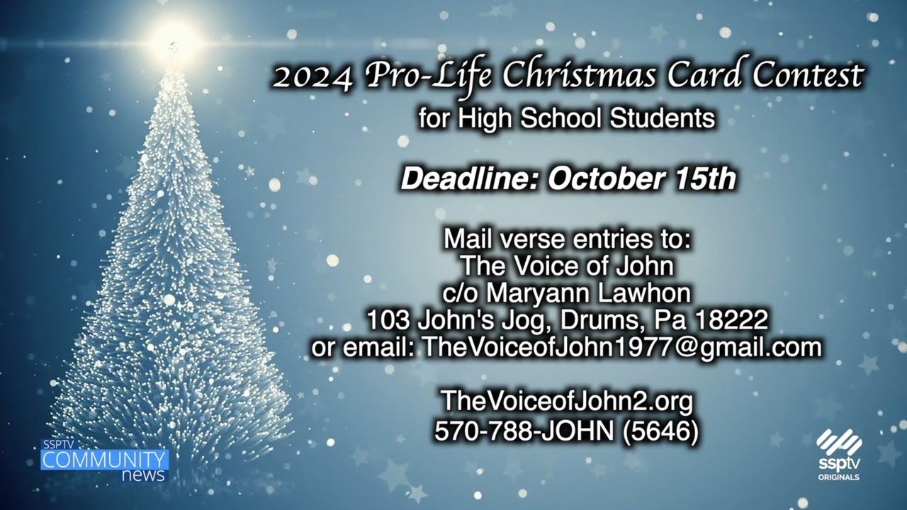 SSPTV Community News - 2024 Pro Life Christmas Card Contest - YouTube