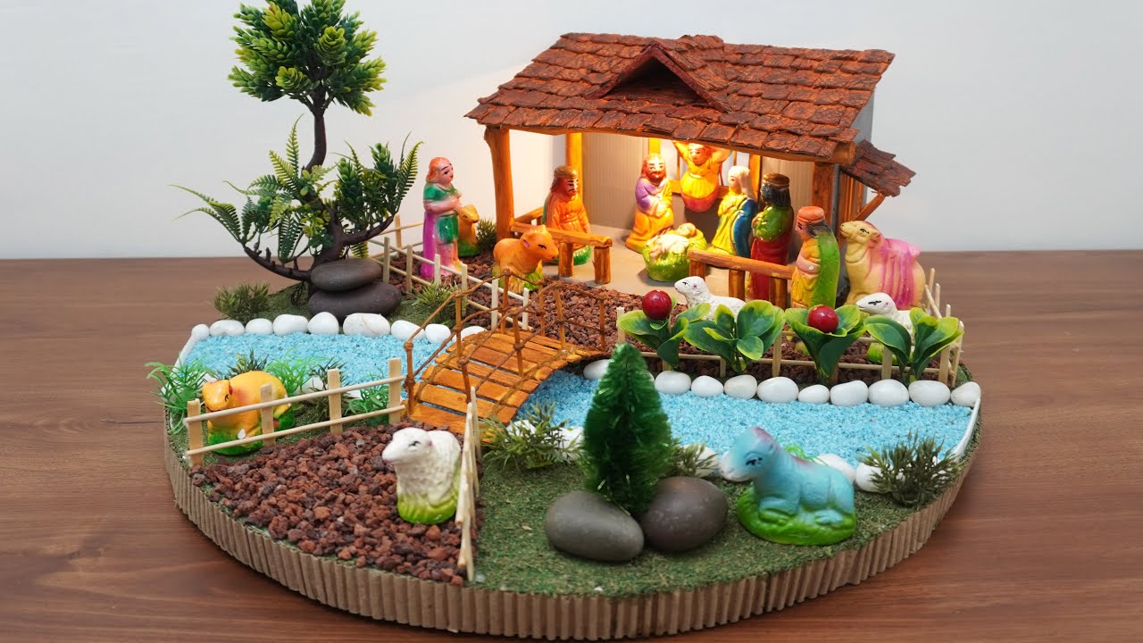 DIY Christmas Nativity Scene | Easy & Simple Christmas Crib | Christmas ...