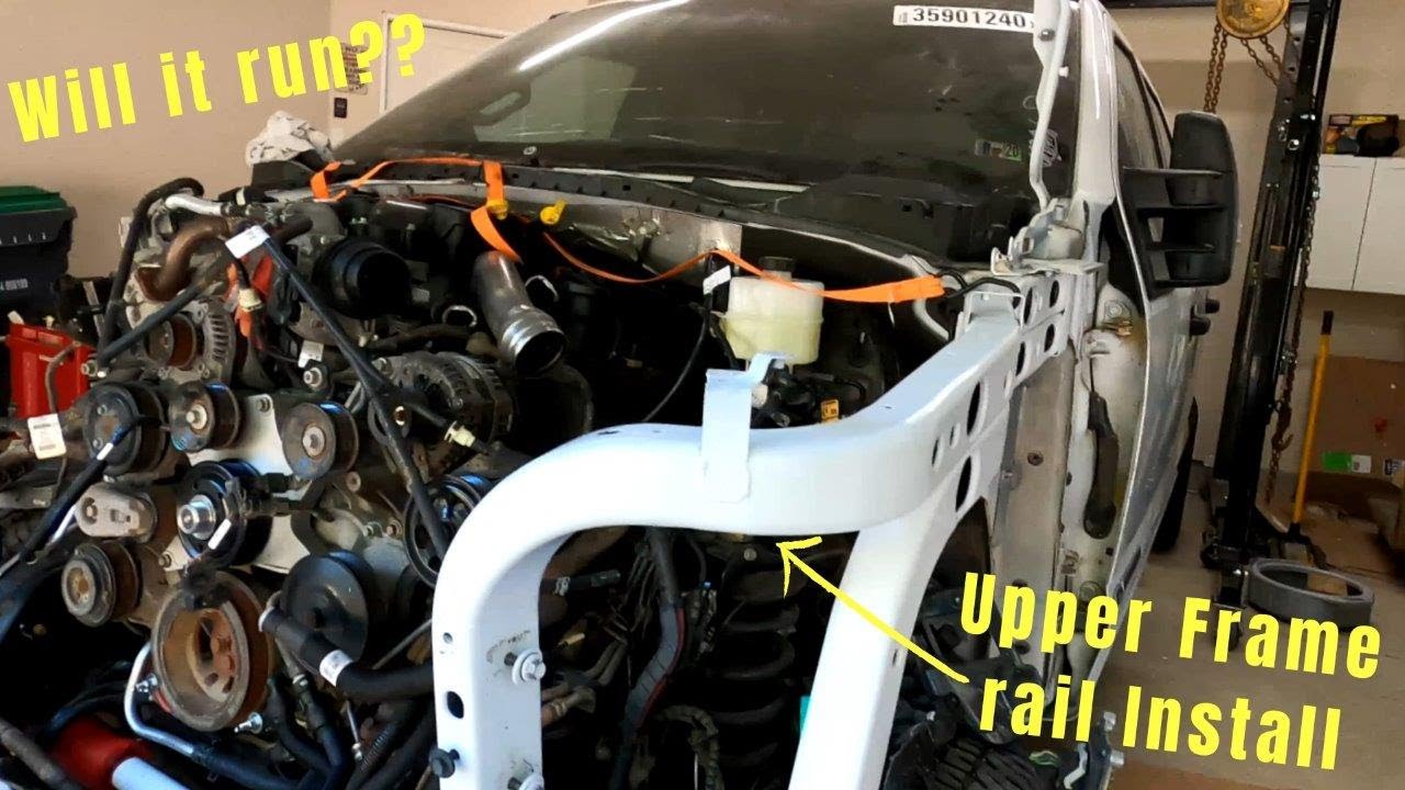 Rebuilding A Wrecked 2017 Ford F-250 - Part 7 - Upper Frame Rails - YouTube