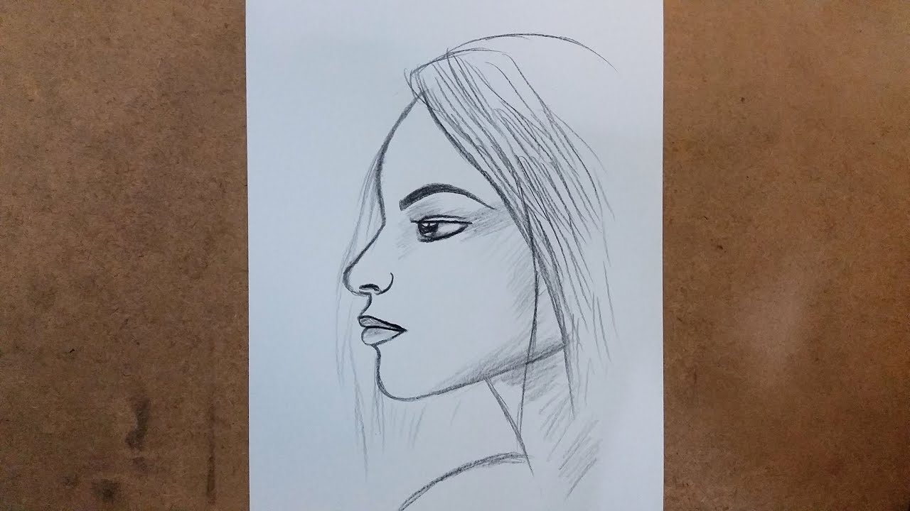 Simple way side face drawing for beginner || Easy draw side face - YouTube