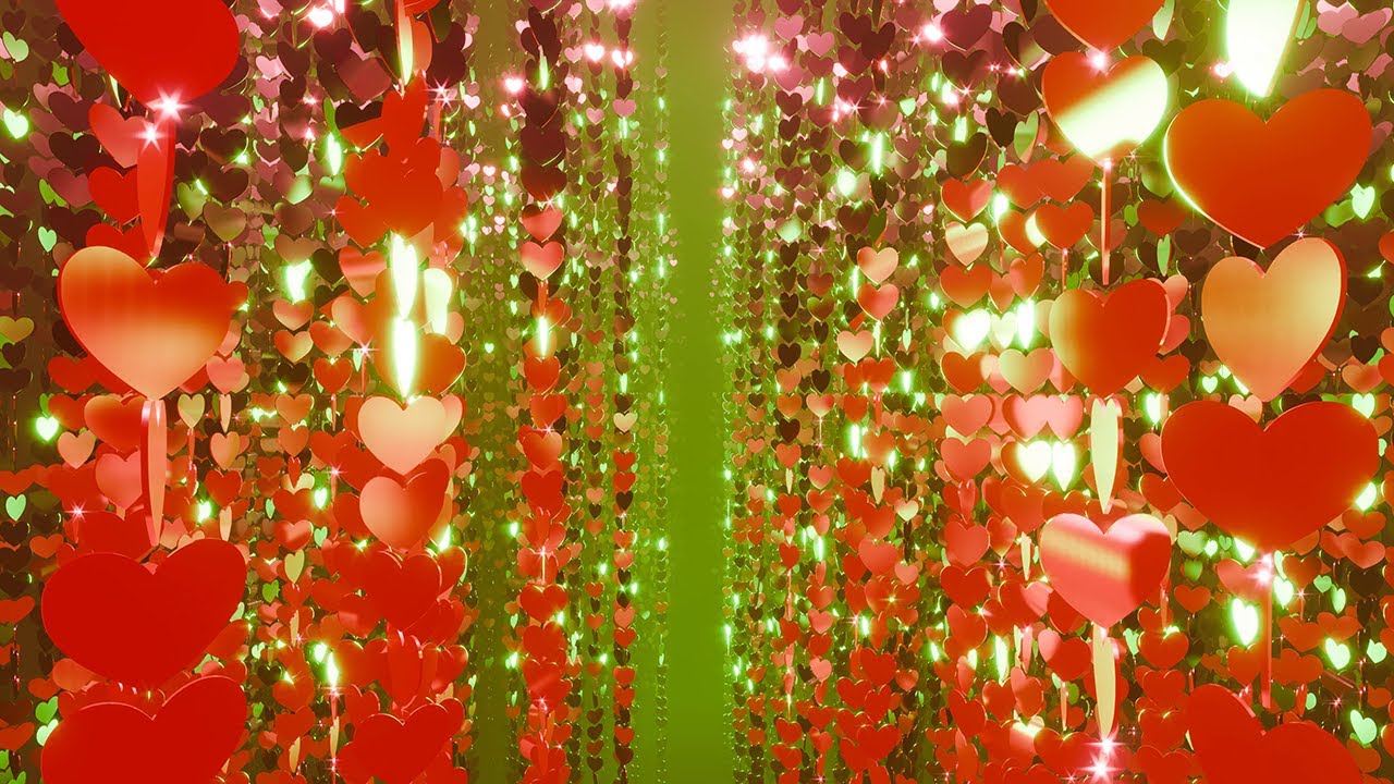 Romantic Valentine’s Day Love Heart Curtains - 4K Free Motion ...