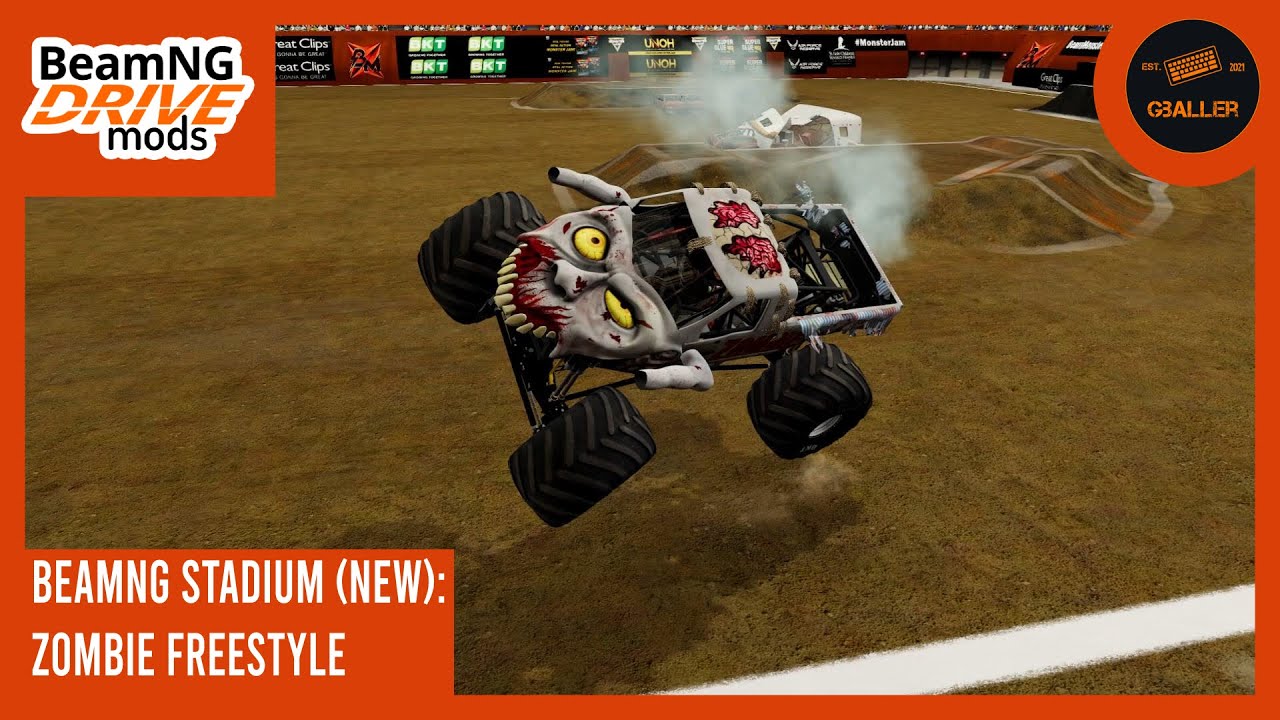 BeamNG Monster Jam: Zombie Freestyle on BeamNG Stadium - YouTube