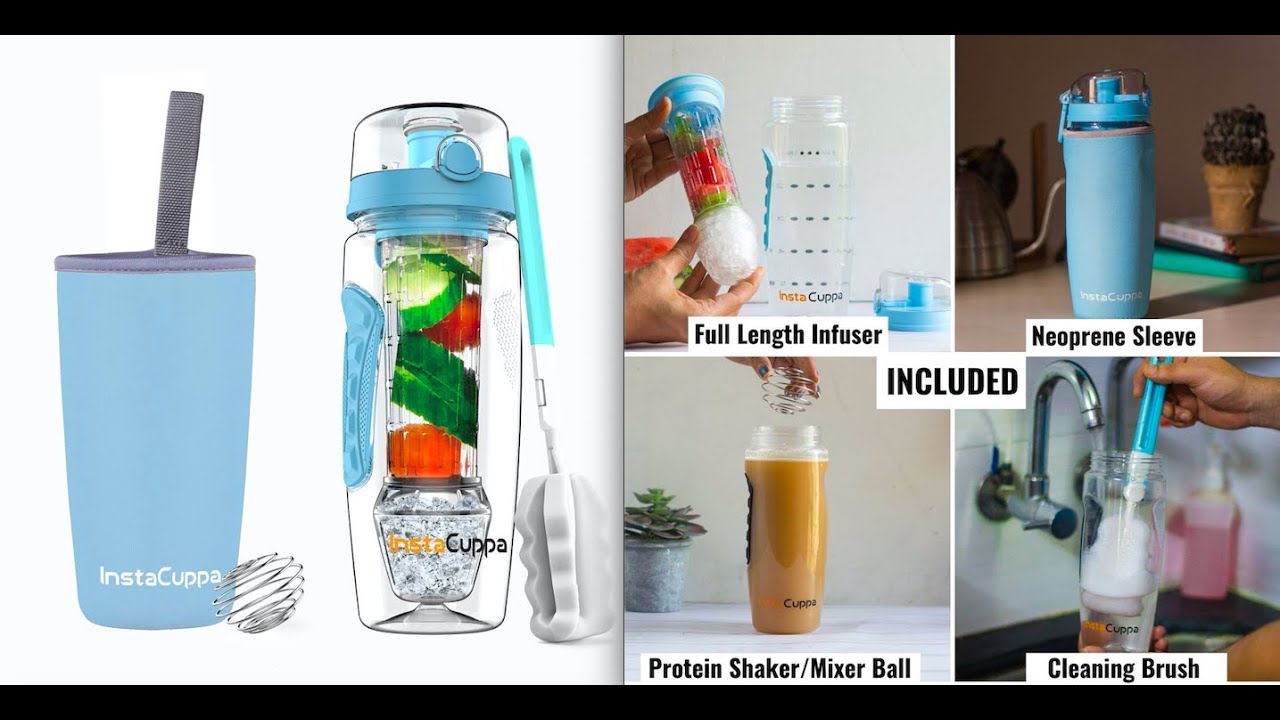 InstaCuppa Fruit Infuser Water Bottle 1 Litre - YouTube