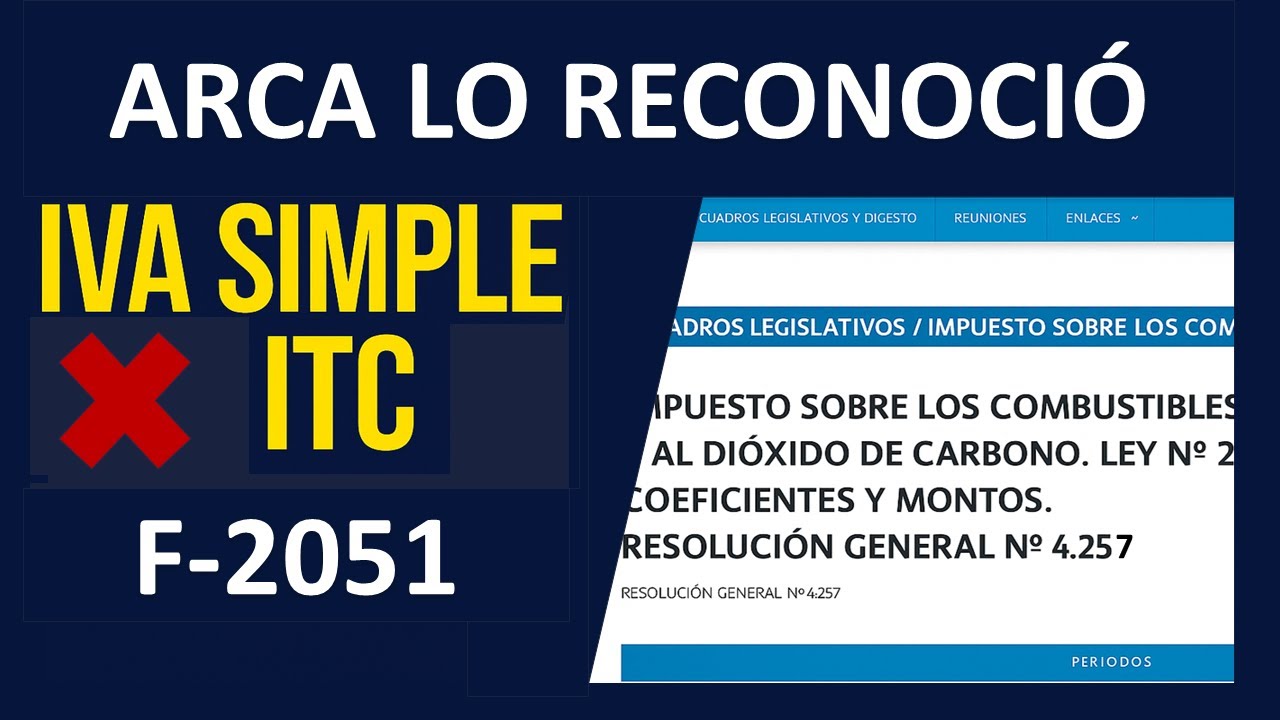 IVA SIMPLE FORMULARIO 2051 y el ITC: lo que ARCA respondió - YouTube