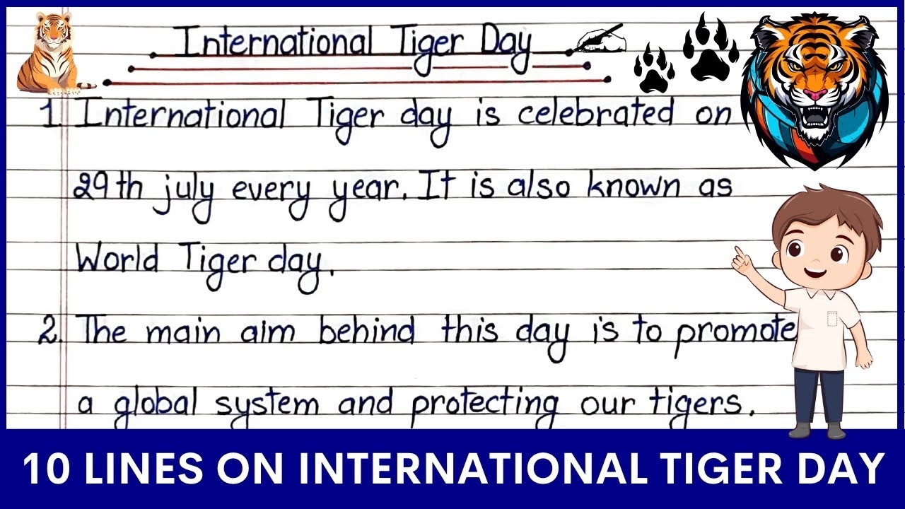 10 Lines on International Tiger Day In English | Few Lines About ...