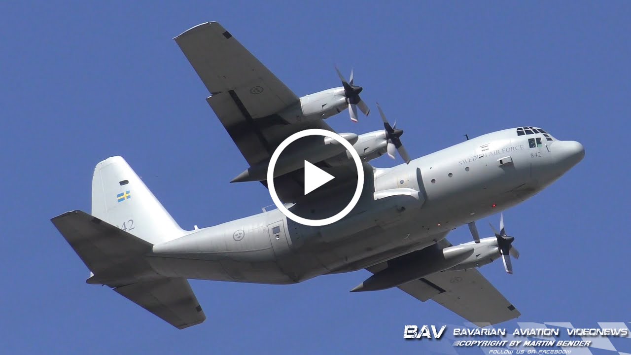 Lockheed C-130H Hercules - Swedish Air Force 84002 - takeoff at Munich ...