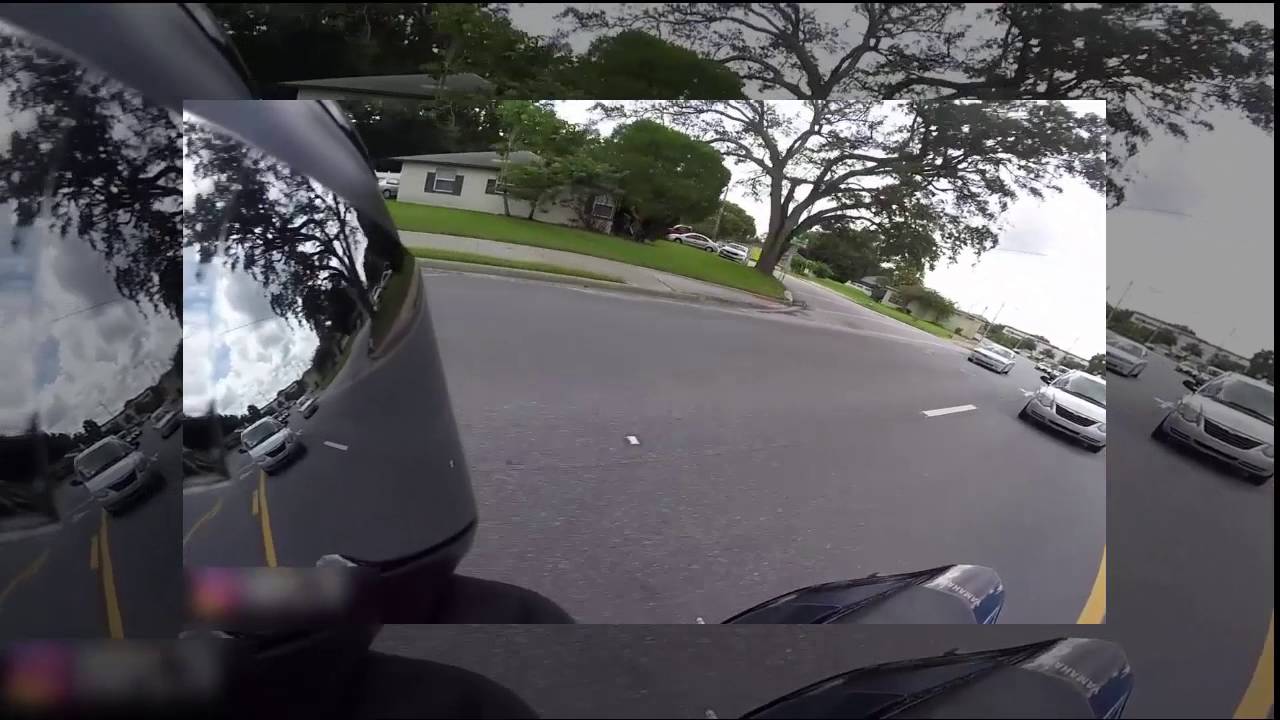 MOTORCYCLE CHASES CAR - YouTube