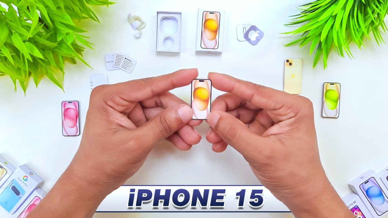 Mini iPhone 15 Yellow Colour Unboxing - YouTube