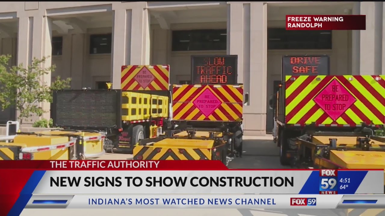 INDOT shows off new construction signs - YouTube