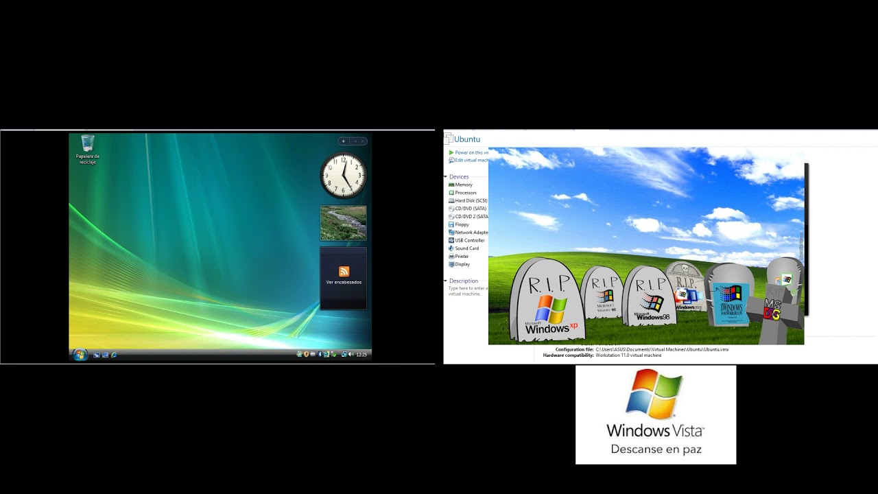 WINDOWS VISTA VS UBUNTU (LINUX) - YouTube