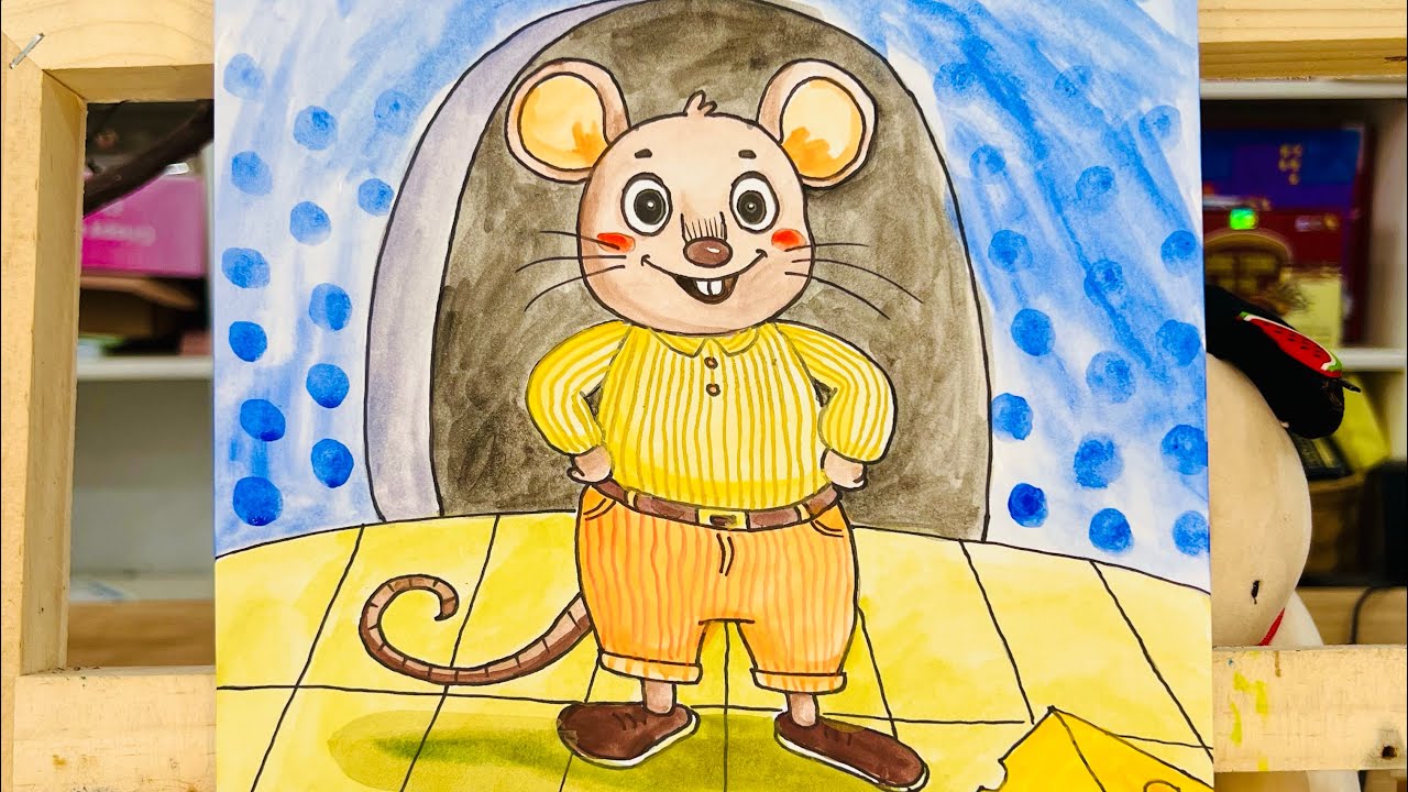 Hướng dẫn bé vẽ Chú Chuột 🐭 | How to draw a cute Mouse cartoon easy ...