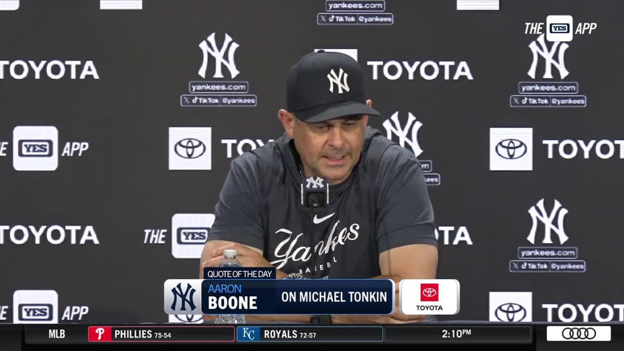 Aaron Boone on Michael Tonkin, Marcus Stroman - YouTube