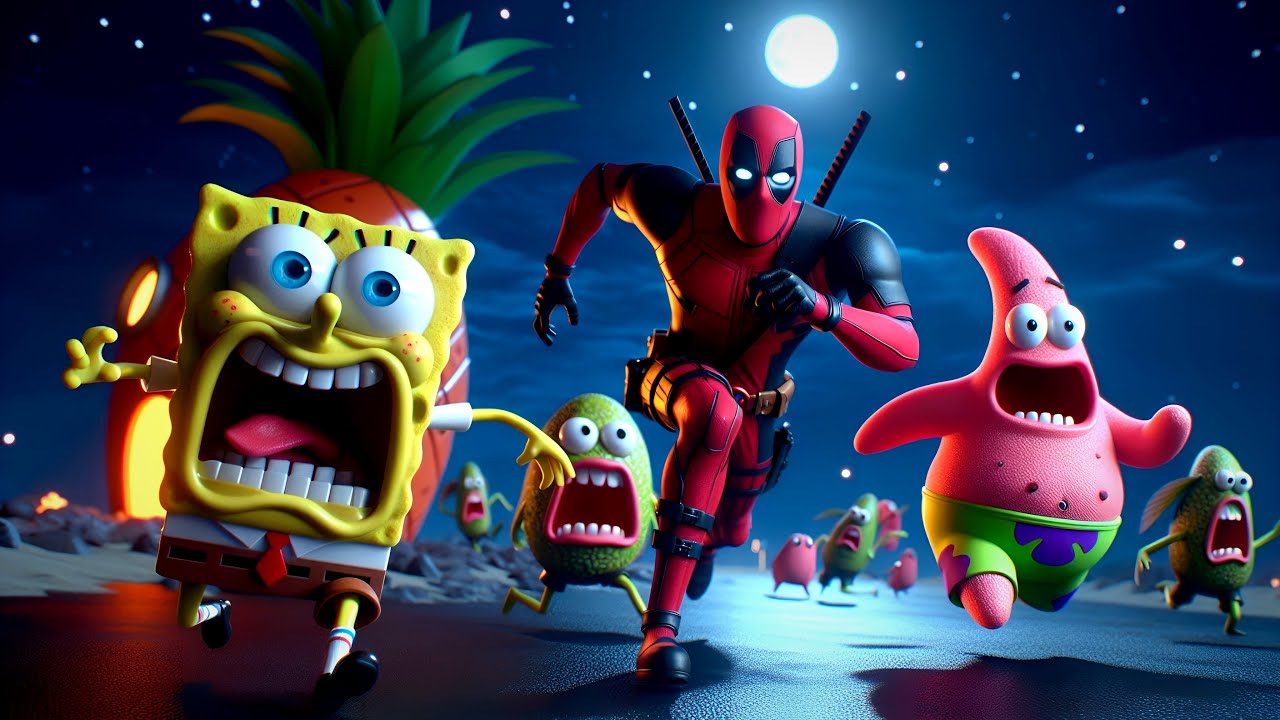 Deadpool Attacks Bikini Bottom! - YouTube