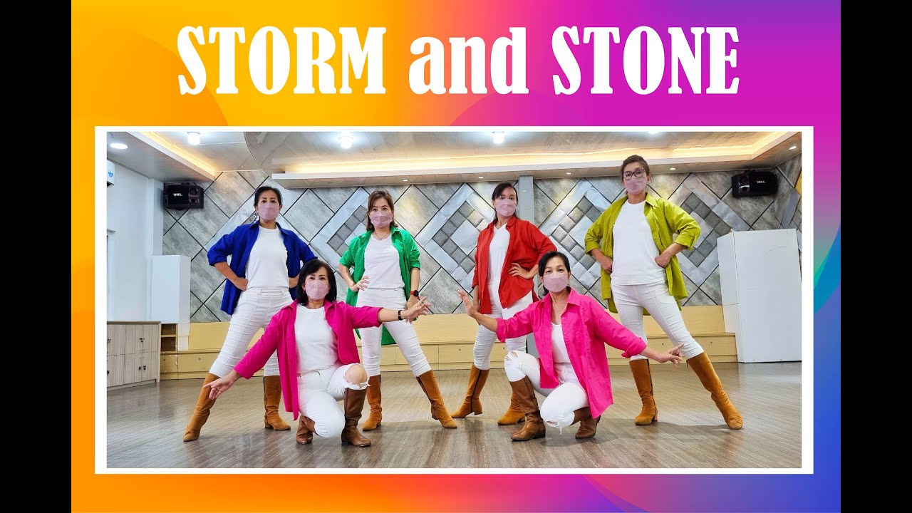 Storm and Stone - Line Dance demo by Qansa D liners - YouTube