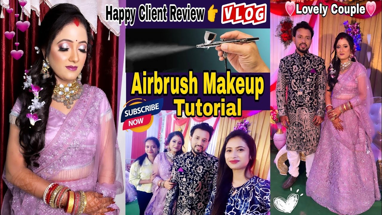 Real Bride Airbrush Makeup For Beginners || Client Review - Vlog ...