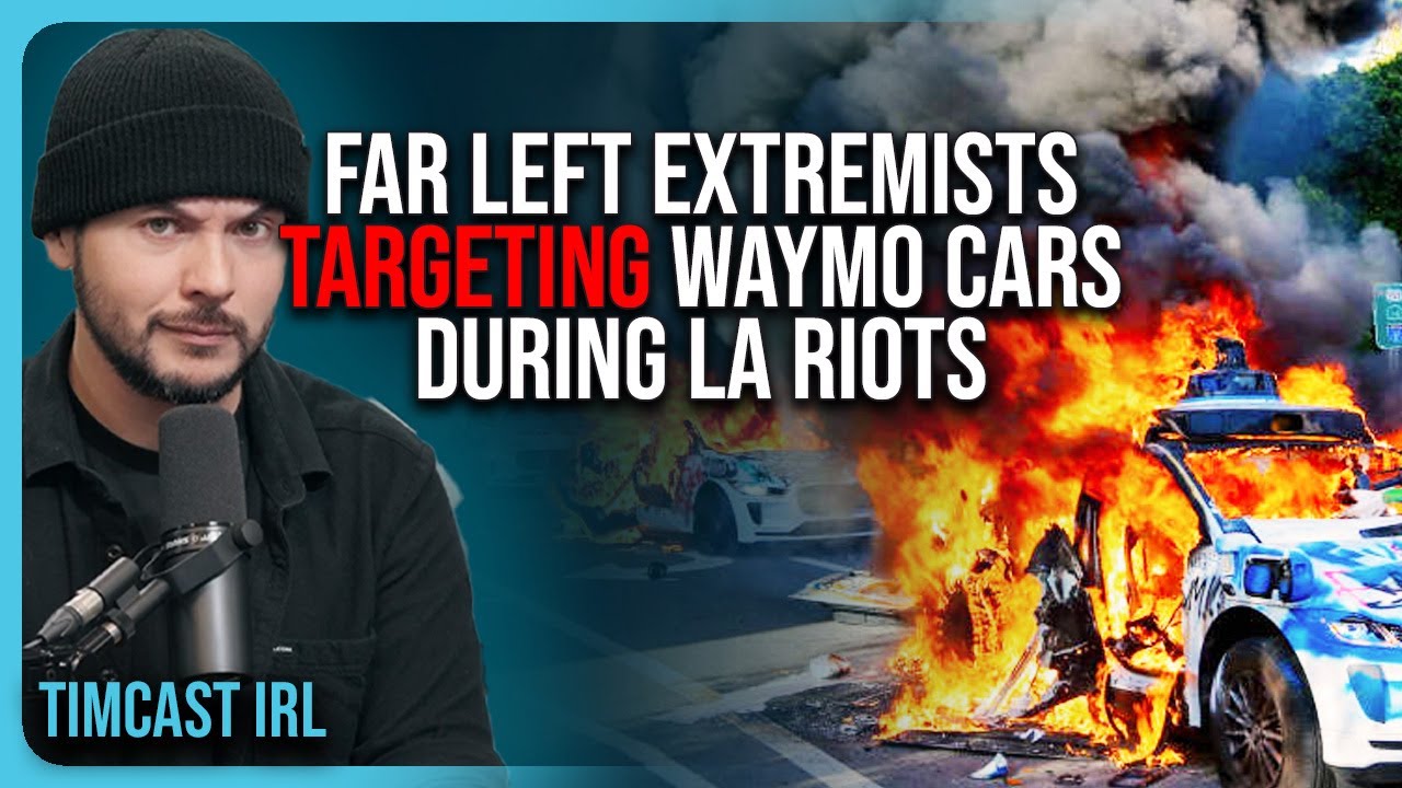 Far Left Extremists TARGETING Waymo Cars During LA Riots - YouTube