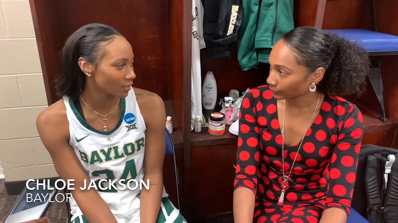 Baylor’s Chloe Jackson talks to Ari Chambers after Sweet Sixteen win ...