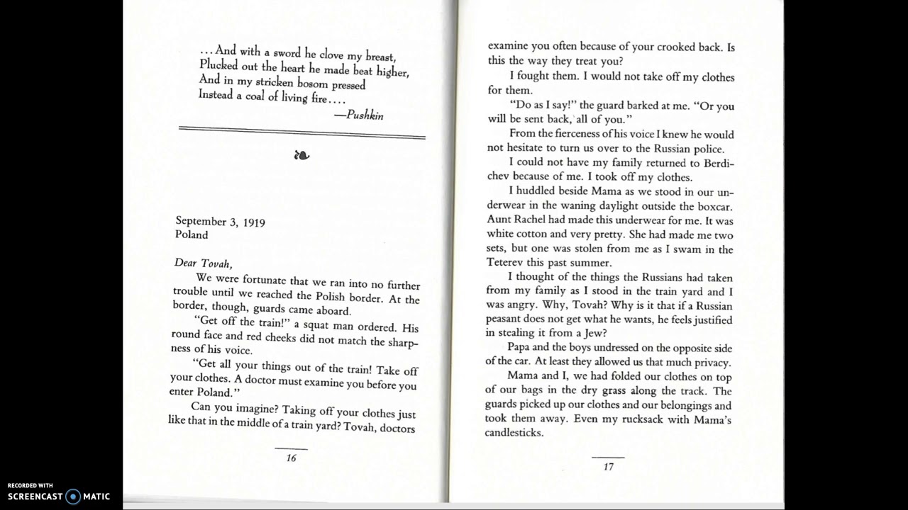 Letters From Rifka Comprehension Questions