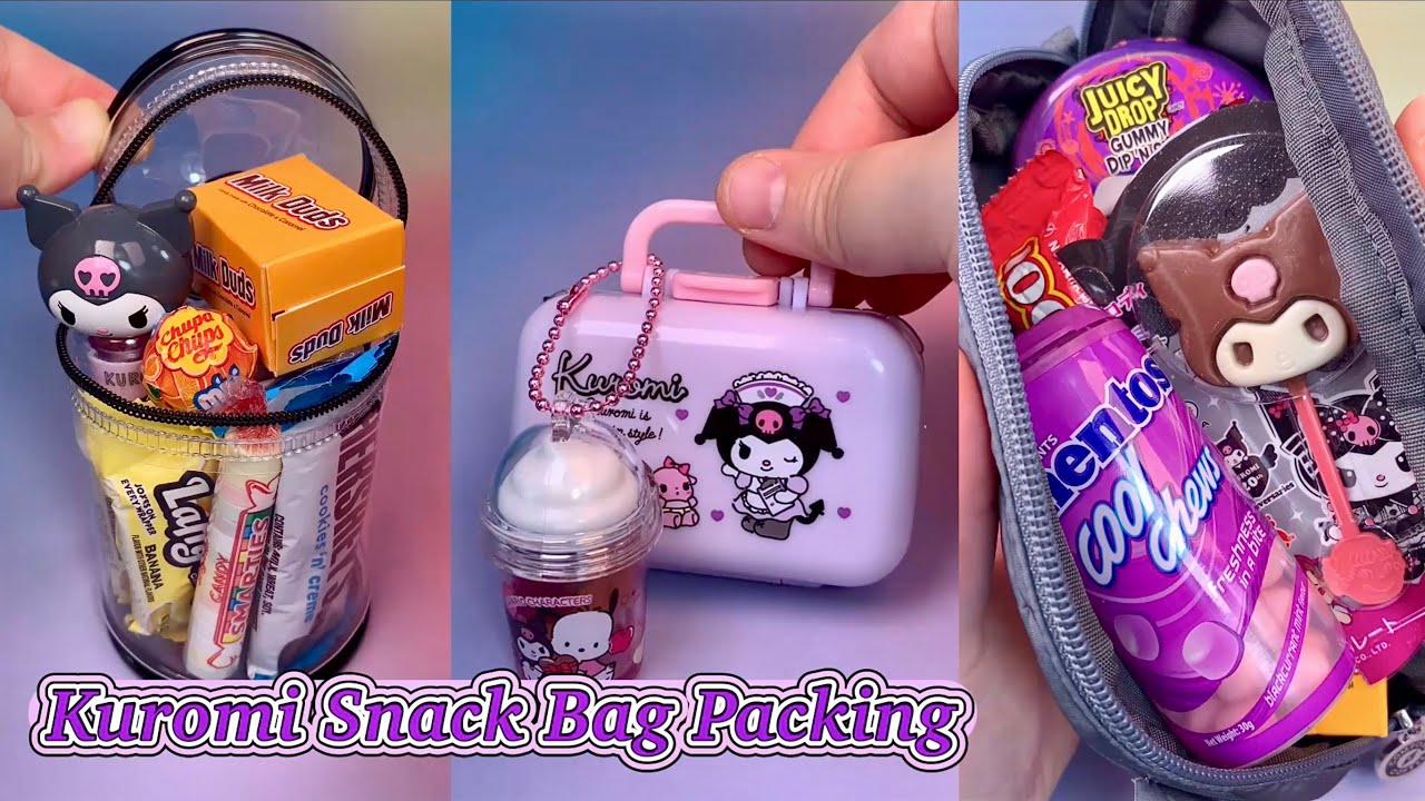 Satisfying ASMR Kuromi Miniature Snack Bag Packing Candy Jelly Gummy ...