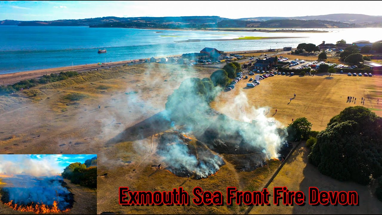 Exmouth Sea Front Wild Fire Breaks out Devon Holiday Town England ...