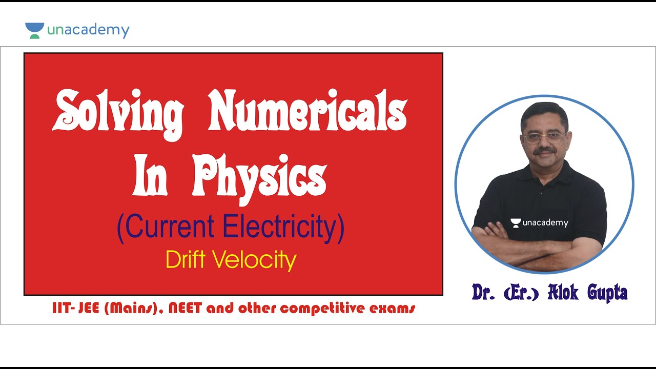 Physics Current Electricity Drift velocity Question solving Lecture 4 ...