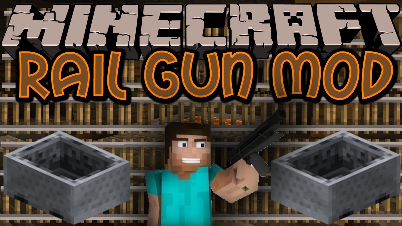 Minecraft: RAIL GUN MOD! Make Mineshafts With EASE! - YouTube