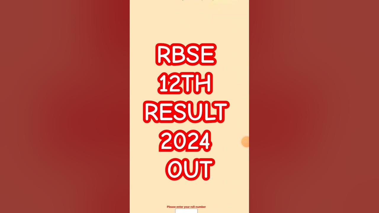 How To Check Rbse 12th Result 2024 Out Rbse12thresult2024 Youtube