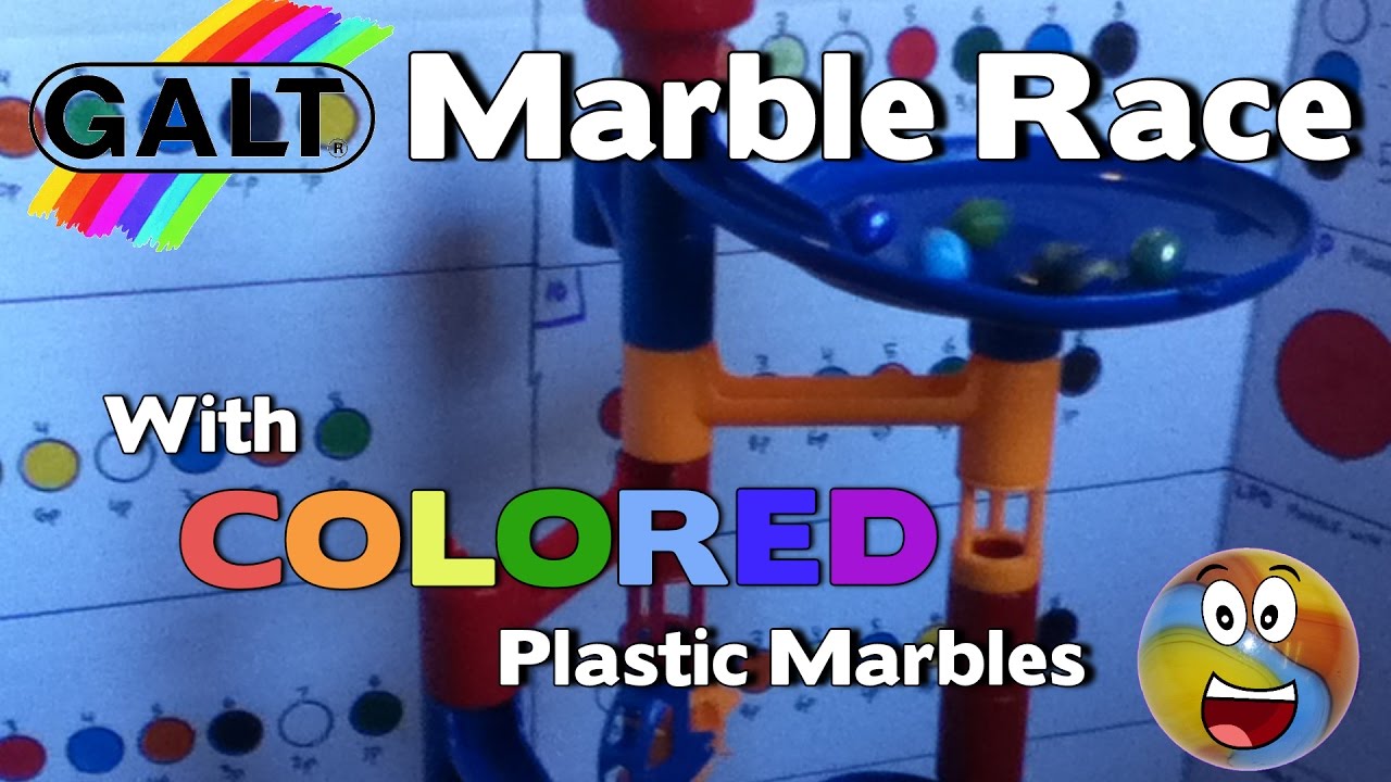 Galt Marble Race with Colored Plastic Marbles - YouTube