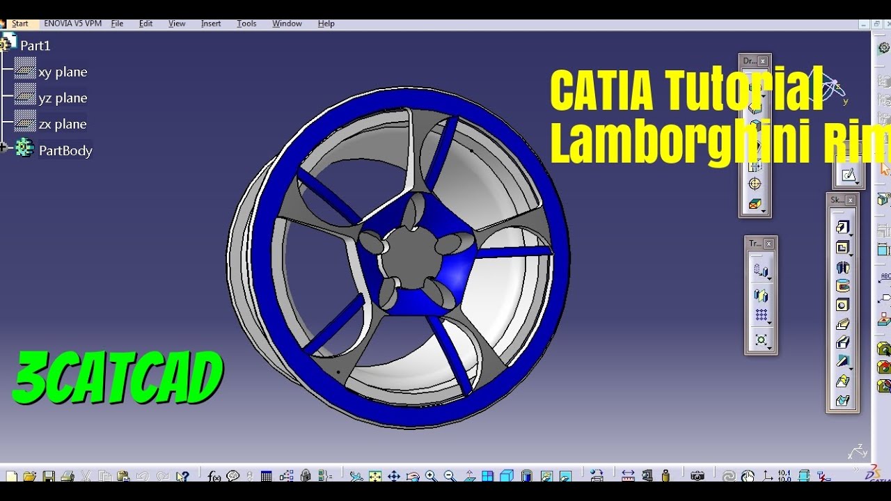 Catia Tutorial Lamborghini Rim - YouTube