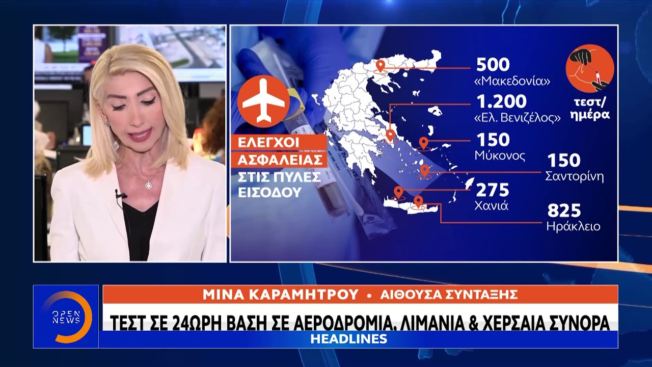 Τεστ σε 24ωρη βάση σε αεροδρόμια , λιμάνια και χερσαία σύνορα - YouTube