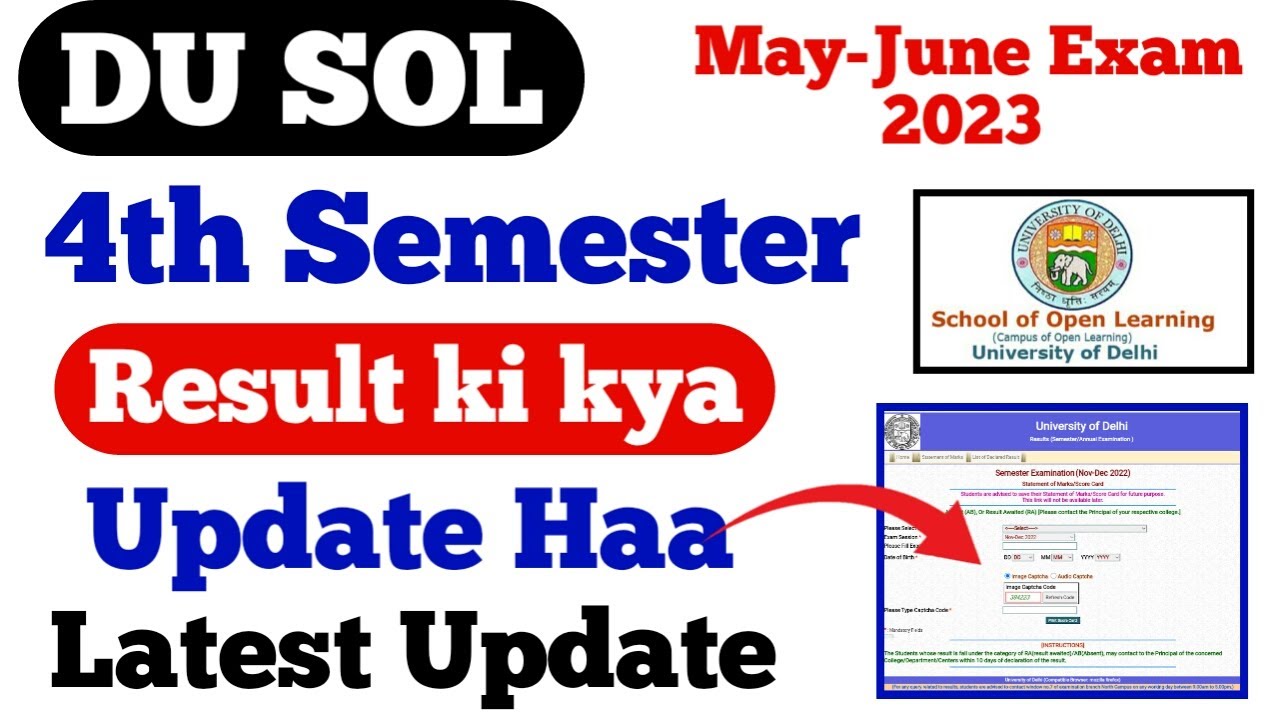 Sol fourth semester result kab aayega | sol fourth semester result big ...