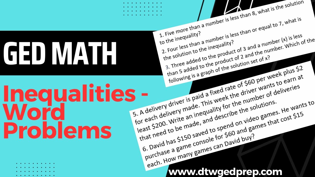 GED Math - Inequalities Word Problems - YouTube