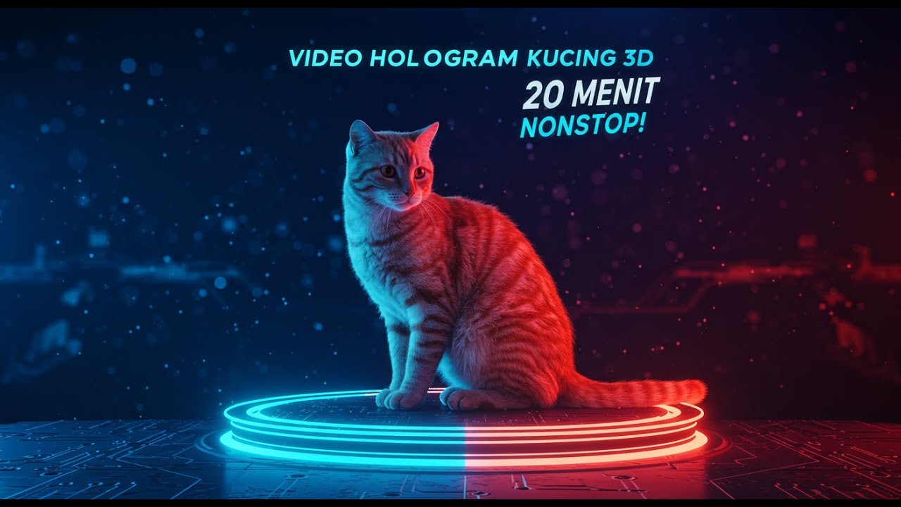 Cat Hologram 3d video Kucing Proyeksi 3D DIY projektor mika - YouTube