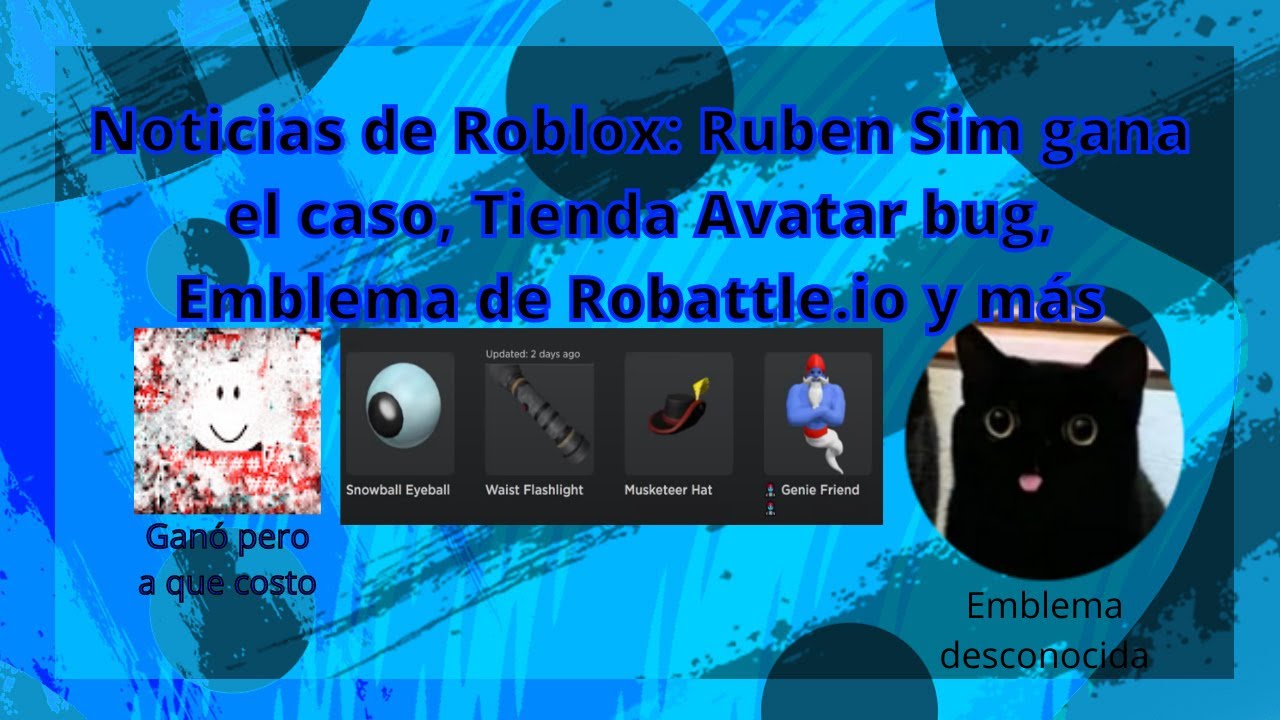 Noticias de Roblox: Ruben Sim gana el caso, Tienda Avatar bug, Emblema ...