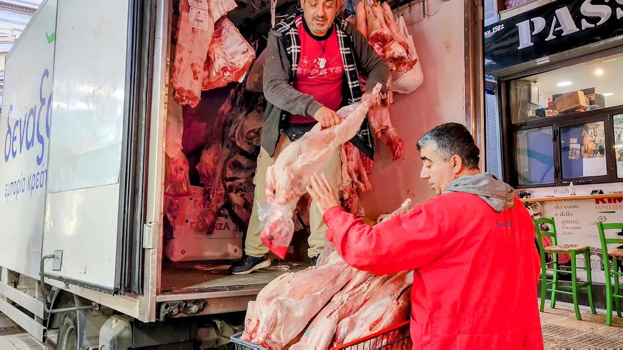 Central Meat and Fish Market, Athens 4K | Amazing Selection of Meat and ...