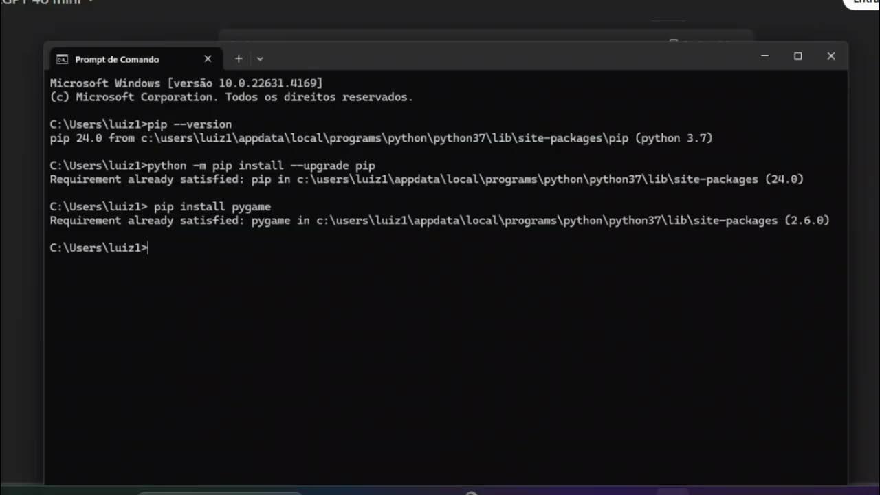 Como instalar o Pygame no Windows - YouTube