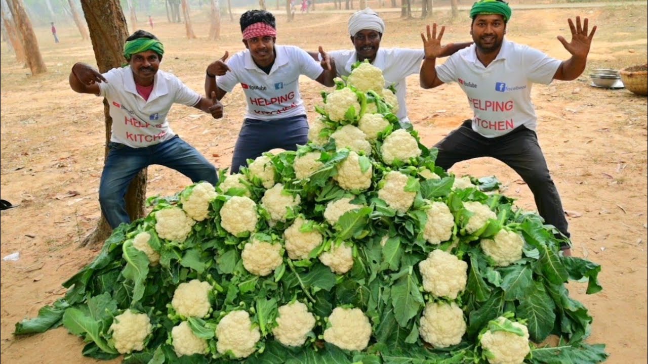 Crispy Cauliflower Recipe || Crispy Cauliflower 65 cooking for village ...