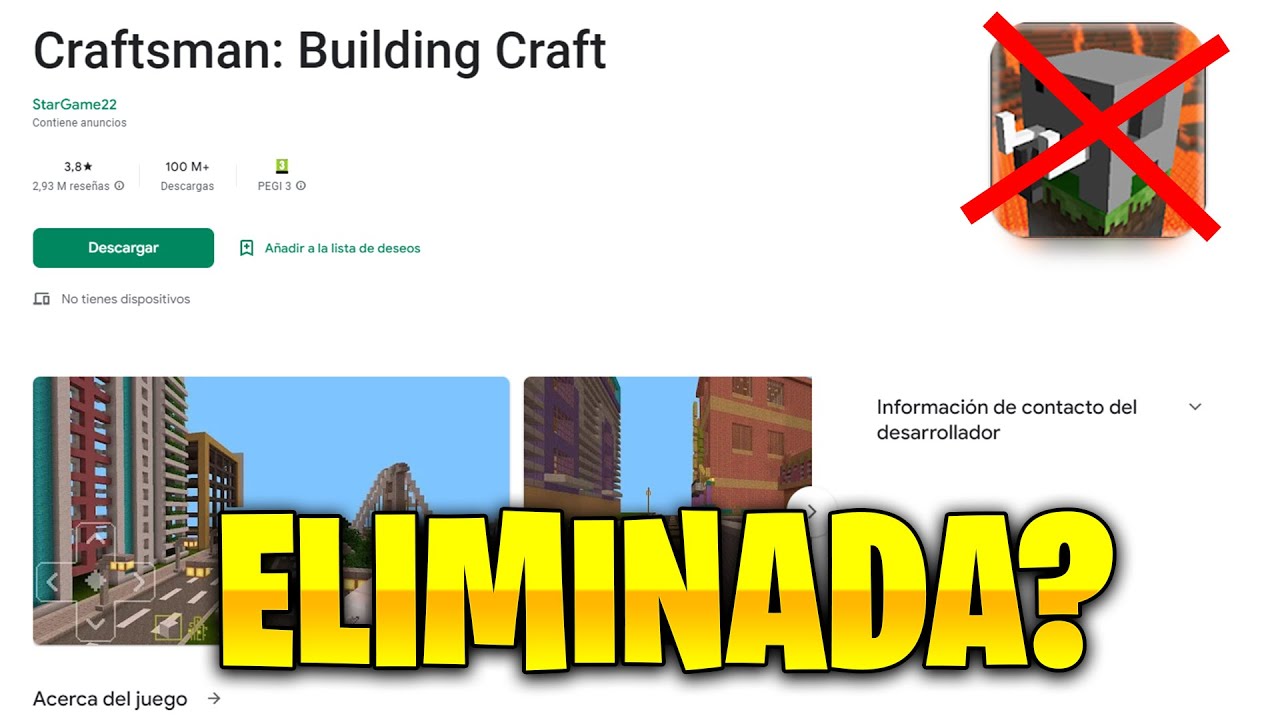 CRAFTSMAN PUEDE SER ELIMINADO DE LA PLAYSTORE! - YouTube